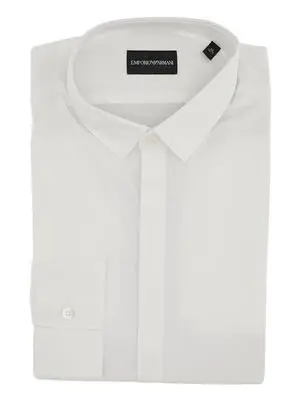 Emporio Armani Stretch Poplin Shirt - White