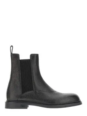 Emporio Armani Grained Leather Chelsea Boots - Black