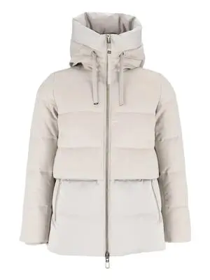 DUNO Short Parka With Zip-up Front - White