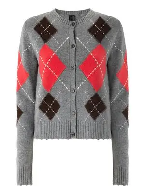 PINKO PINKO Argyle Cardigan With V-Neck