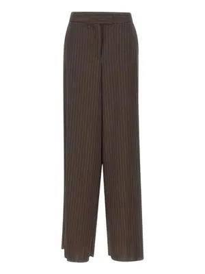 Marella Tailored Striped Trousers - Brown