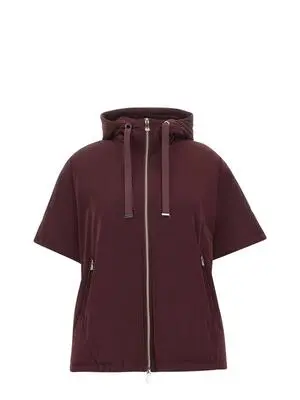 ELENA MIRO` Hooded Full Zip Sweatshirt - Red