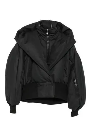 ATTICO THE ATTICO Black Hooded Bomber Jacket