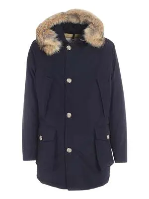 Woolrich Arctic Parka With Detachable Fur Hood - Blue