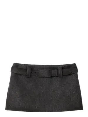 MIU MIU Miu Miu Belted Double Wool Miniskirt