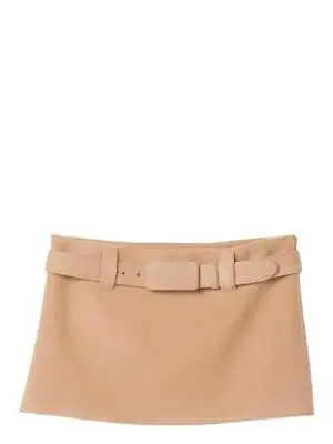 MIU MIU Miu Miu Waxed Double Wool Miniskirt