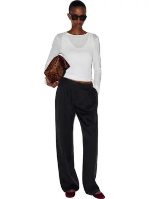 REFORMATION Reformation Frances Low Rise Relaxed Pant Black