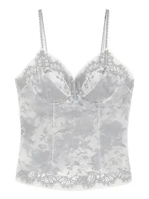ALEXANDER MCQUEEN Floral Lace Organza Top