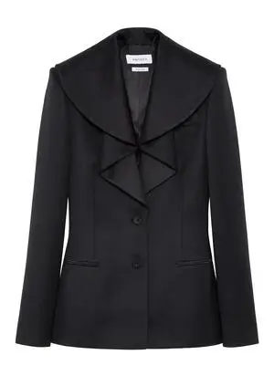 Alexander McQueen Waterfall Collar Single-breasted Jacket - Black
