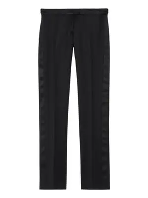 Alexander McQueen Tuxedo Trousers In Japanese Wool Barathea - Black