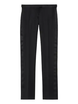 Alexander McQueen Tuxedo Trousers In Japanese Wool Barathea - Black