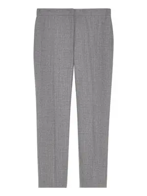 Alexander McQueen Wool Pinstripe Cigarette Trousers - Grey