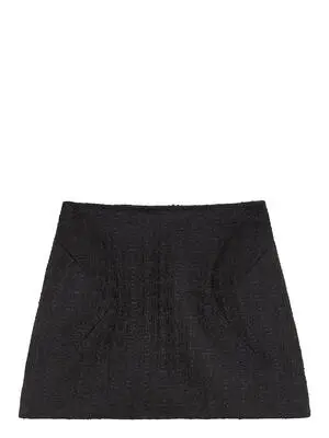 Alexander McQueen Light Tweed Mini Skirt - Black