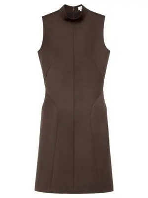 Alexander McQueen Sleeveless Wool Barathea Mini Dress - Brown