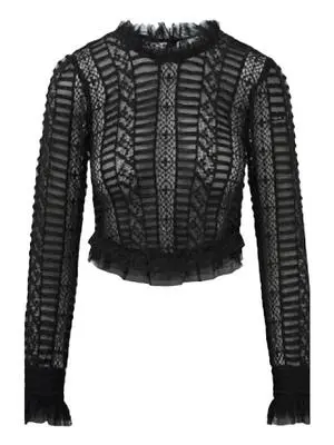 LOVESHACKFANCY LoveShackFancy Etheline Crochet Lace Blouse