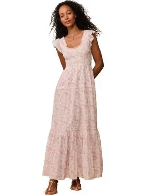 LoveShackFancy Chessie Blooming Floral Maxi Dress - Rustic Orchid
