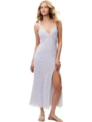 LoveShackFancy Beverly Floral Midi Dress - Periwinkle Moon