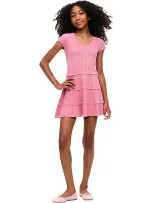 LoveShackFancy Tween Stretch Pointelle Reigh Dress - Peony