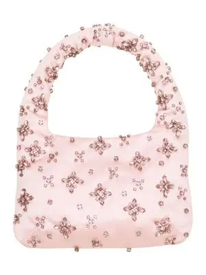 LoveShackFancy Serina Satin Rhinestone Mini Bag - Pink