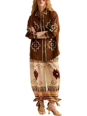 CAROLINA K Carolina K Embellished Long-Sleeve Shirt