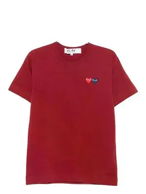 Play Comme Des Garcon Heart-patch T-shirt - Red
