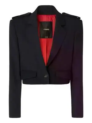 Pinko Cropped Jacket With Epaulettes - Black