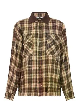 Palm Angels Surfer Dream Check Loose Shirt - Brown