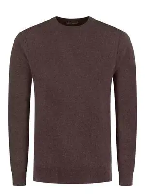 DORIANI CASHMERE Crew Neck Knitted Sweater - Brown