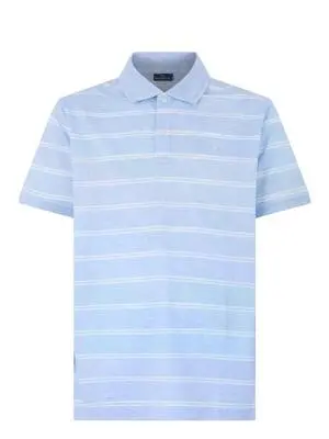 Paul & Shark Striped Cotton Polo Shirt - Blue