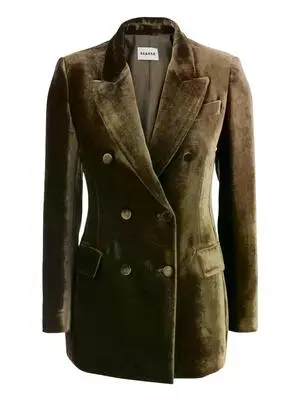 P.a.r.o.s.h Velvet Double-breasted Blazer - Brown