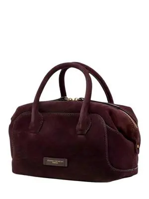 GIANNI CHIARINI Medium Gemma Logo-plaque Suede Satchel Bag
