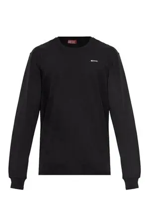 DIESEL® Logo-plaque Long-sleeve T-shirt - Black