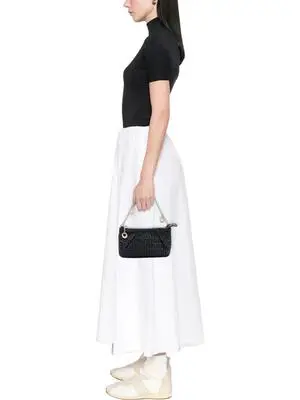 Fendi 2010-2026 Zucchino Canvas Chain Pochette Shoulder Bag Grey