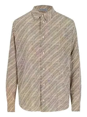 Balenciaga Balenciaga Monogram Printed Silk Shirt Neutrals