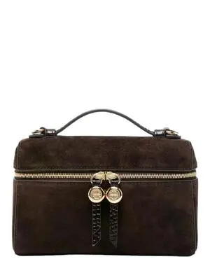 TORY BURCH Tory Burch Romy Logo-Plaque Suede Tote Bag