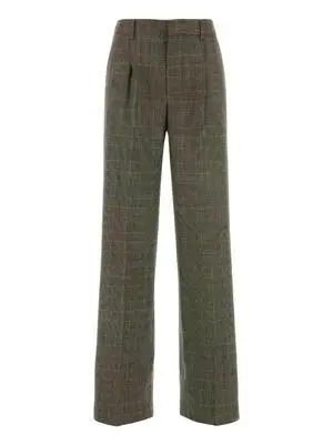 PT TORINO Lola Check Pattern Trousers - Brown