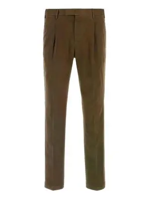 PT TORINO Pleated Slim-fit Trousers - Brown