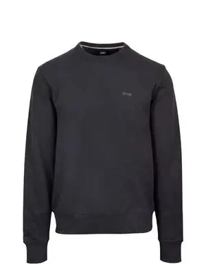 BOSS Logo-embroidered Crewneck Sweatshirt - Black