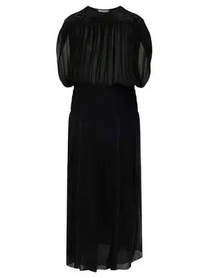 Isabel Marant Étoile Nesrine Smocked Silk Maxi Dress - Black