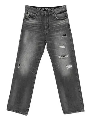 Emporio Armani Distressed Faded Jeans - Grey