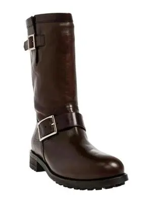 JIMMY CHOO Biker Mid Buckle-strap Boots - Brown