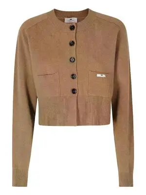 Elisabetta Franchi Cropped Button-up Cardigan - Neutrals