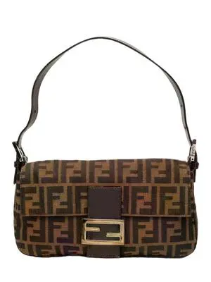 Fendi 20th Century Zucca Canvas Baguette Shoulder Bag - Brown
