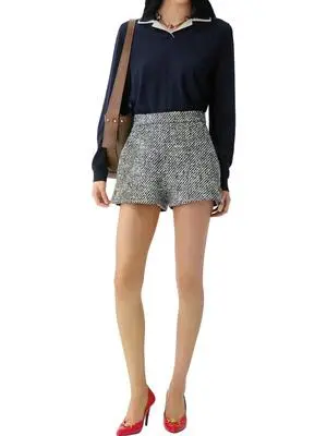 VERSACE Versace Wool Bouclé High-Waist Shorts