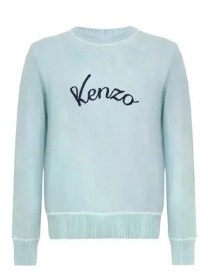 Kenzo Logo Embroidered Sweater - Blue