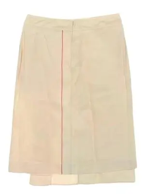 JIL SANDER Jil Sander Ivory Linen Wrap Skirt With Asymmetrical Hem