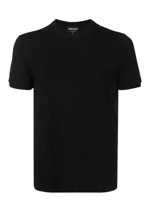 Giorgio Armani Ga Logo-embroidered T-shirt - Black