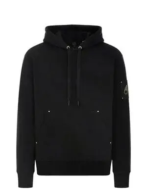 Moose Knuckles Hartsfield Logo-patch Hoodie - Black