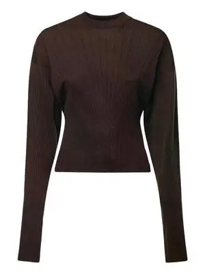 Sportmax Ribbed Virgin Wool Jumper - Brown