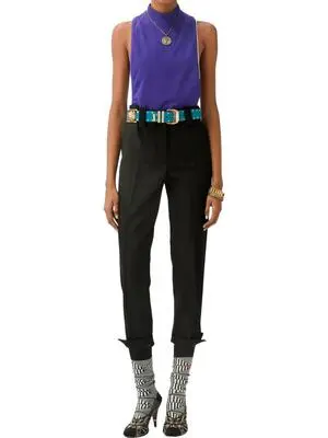 VERSACE Versace Grain De Poudre Wool Trousers With Medusa Hardware